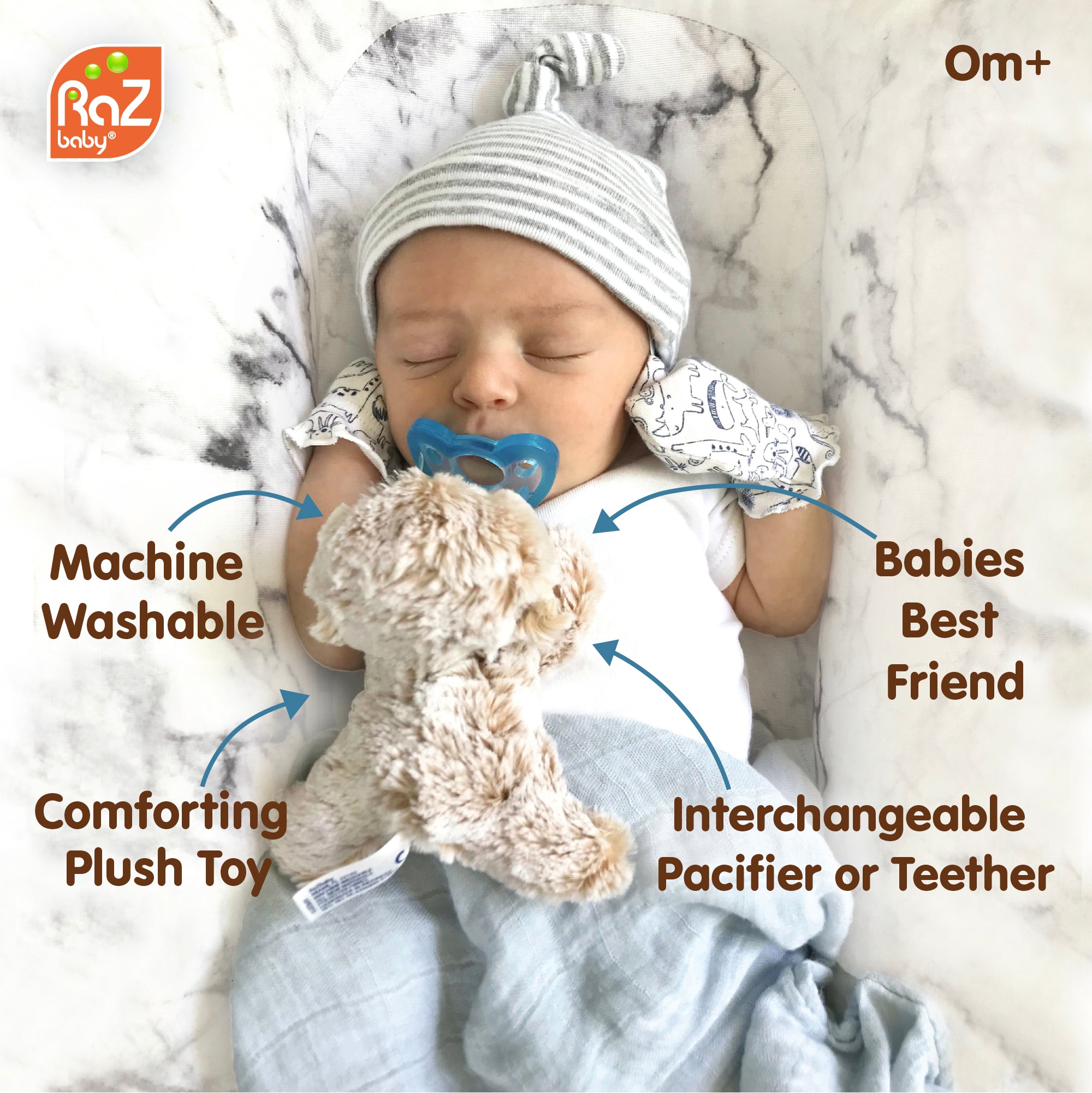 RaZ-Buddy JollyPop Pacifier Holder - Coby Cow – RaZbaby