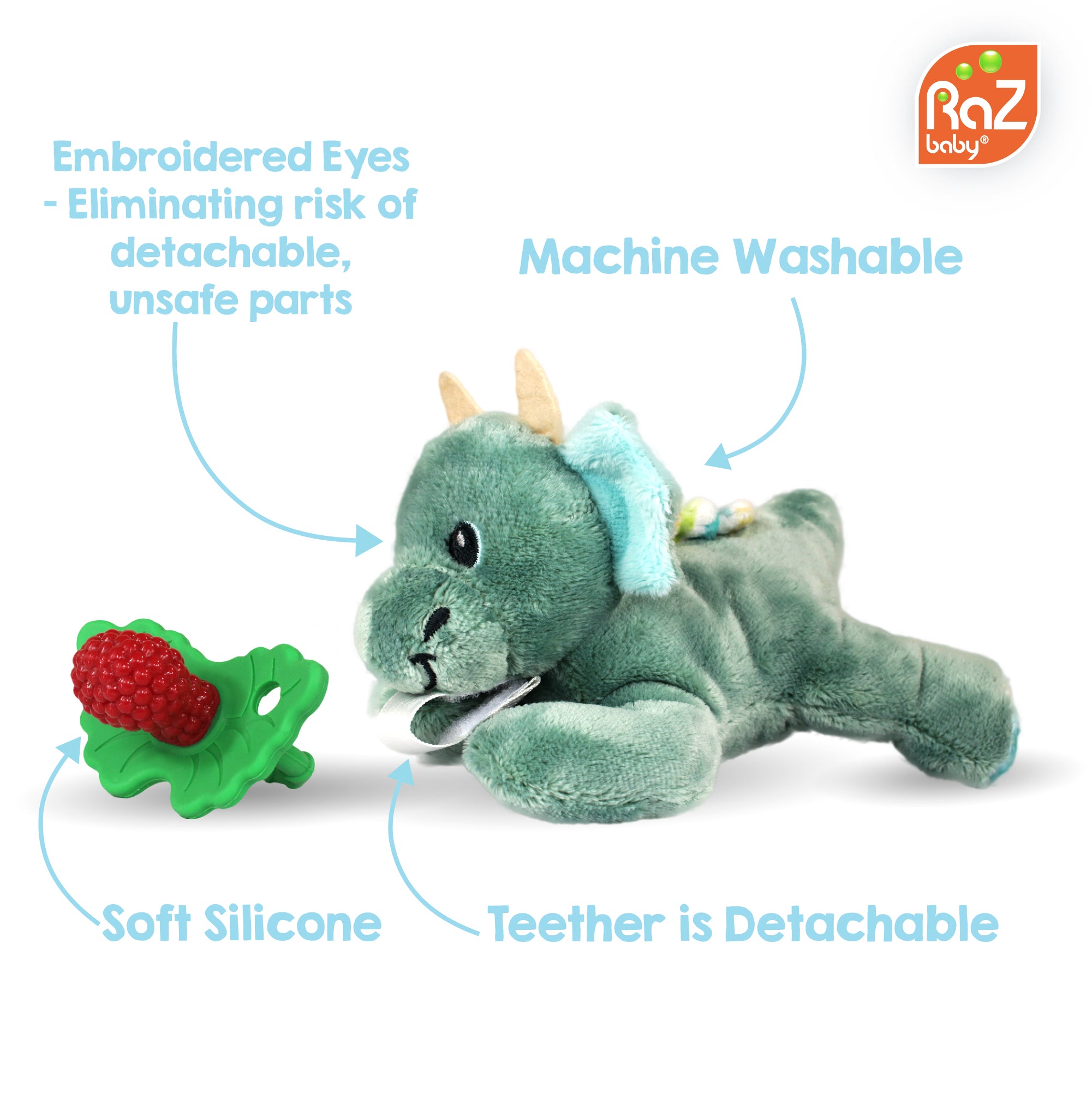 RaZ-Buddy JollyPop Pacifier Holder - Grey Penguin – RaZbaby